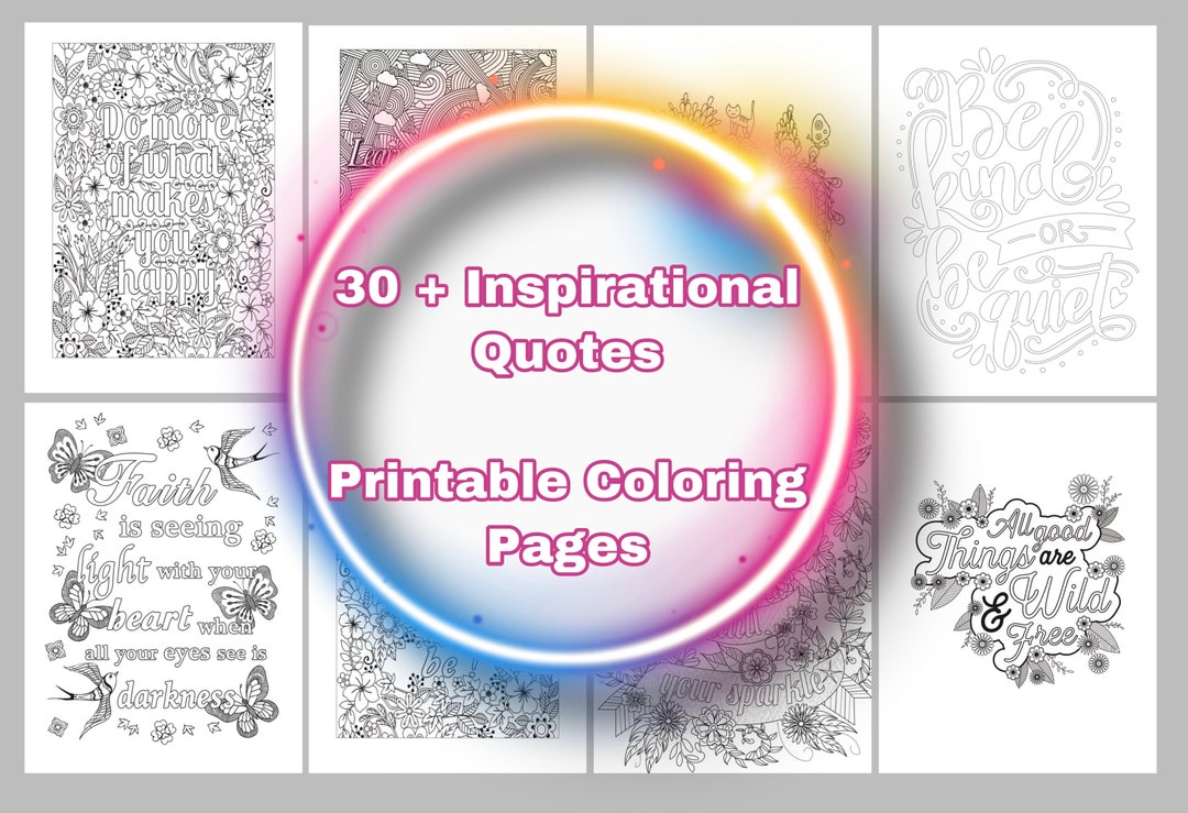 30+ Inspirational Quotes Coloring Pages, PRINTABLE - Etsy