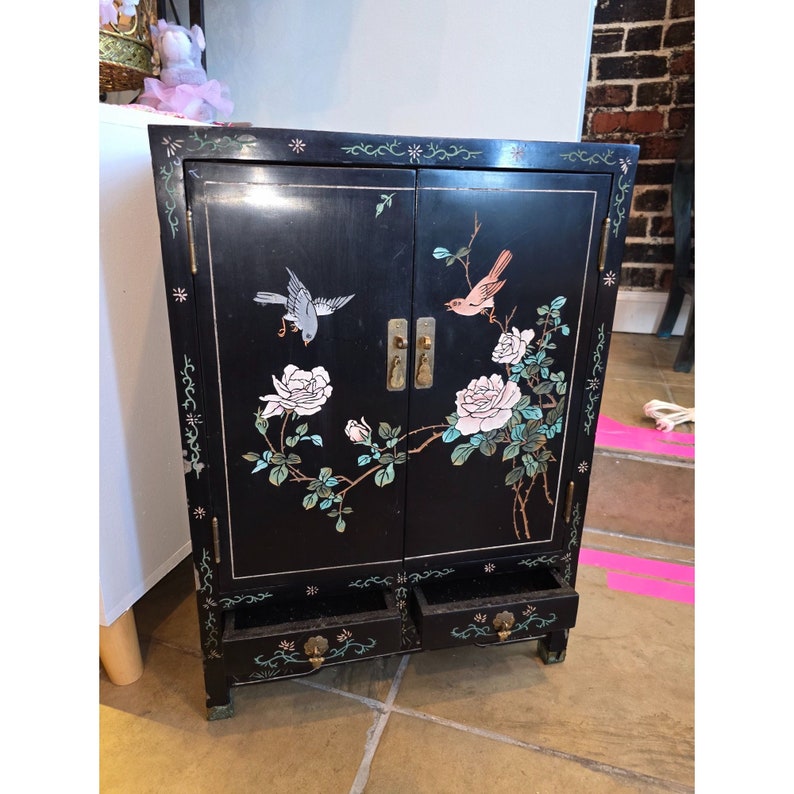 Yangzhou Lacquerware Original Black Lacquer Cabinet - Etsy