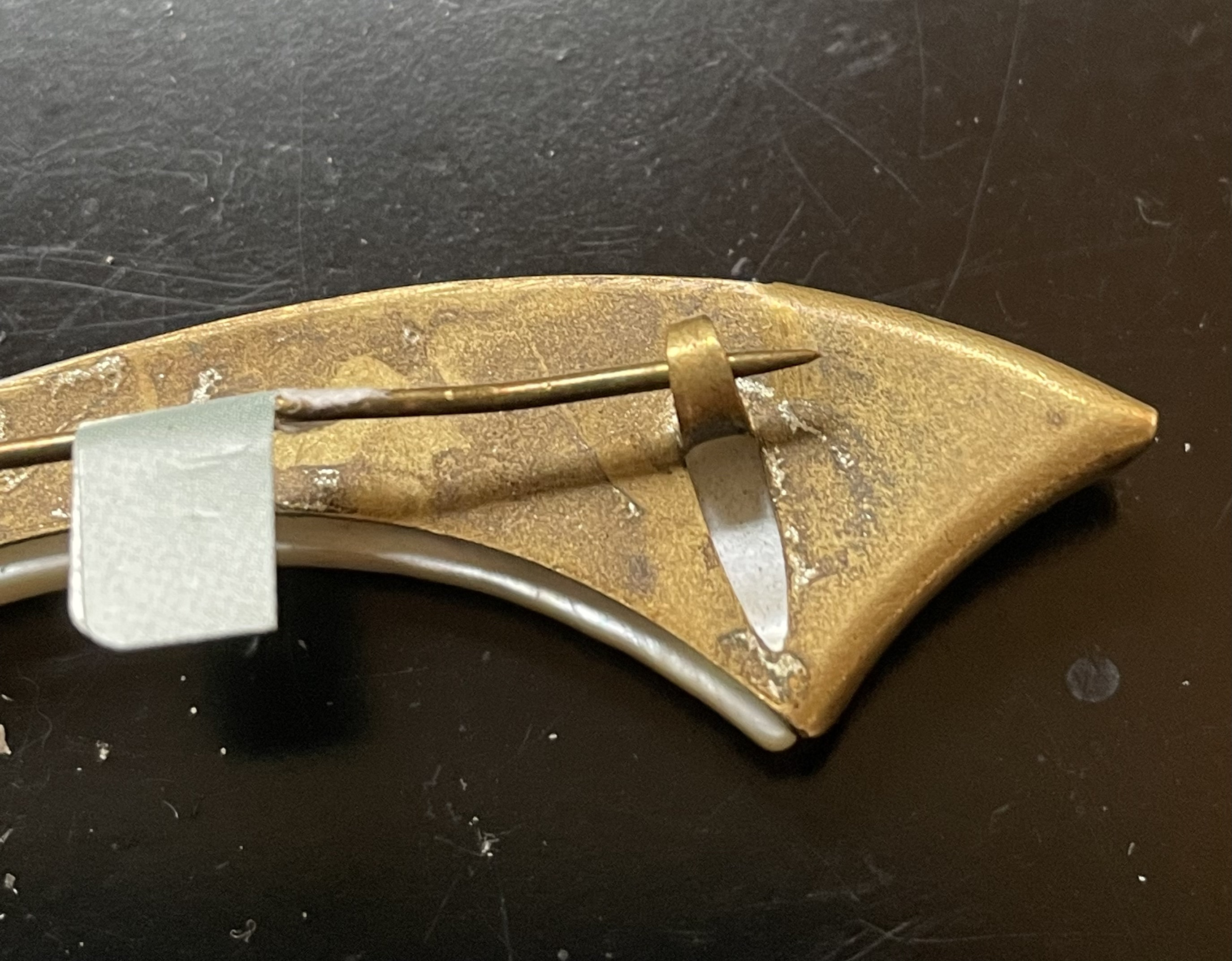 Bras and Hand Carved Bone Scimitar Sword Dagger Pin Brooch 2.5L - Etsy