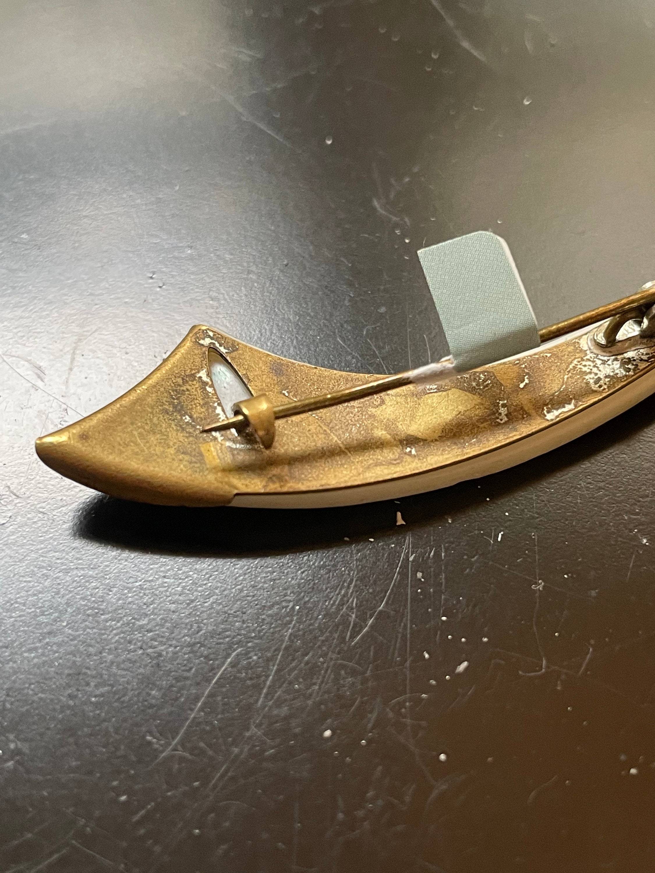 Bras and Hand Carved Bone Scimitar Sword Dagger Pin Brooch 2.5L - Etsy