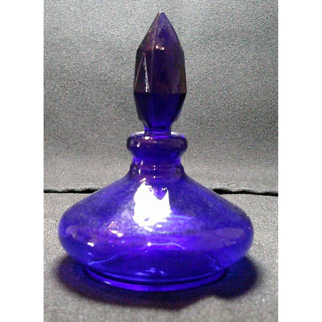 Cobalt Glass Perfume Bottle Genie Bottle Shape - Etsy