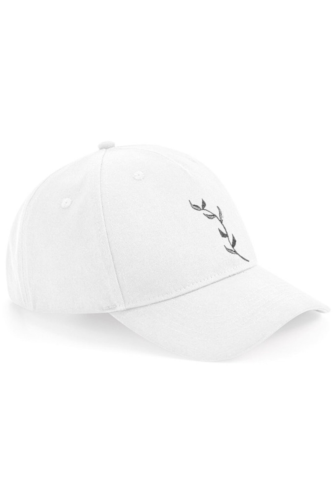 Organic 5-panel Embroidered Baseball Cap - White/ Charcoal - Etsy