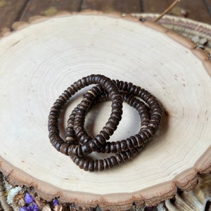 Hawaiian Coconut Shell Bracelet, Handmade Beaded Beach Surfer Necklace ...