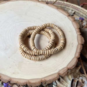 Hawaiian Coconut Shell Bracelet, Handmade Beaded Beach Surfer Necklace ...