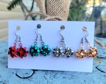 Christmas Bow Dangle Earrings. Perfect for the Festive Season - Etsy