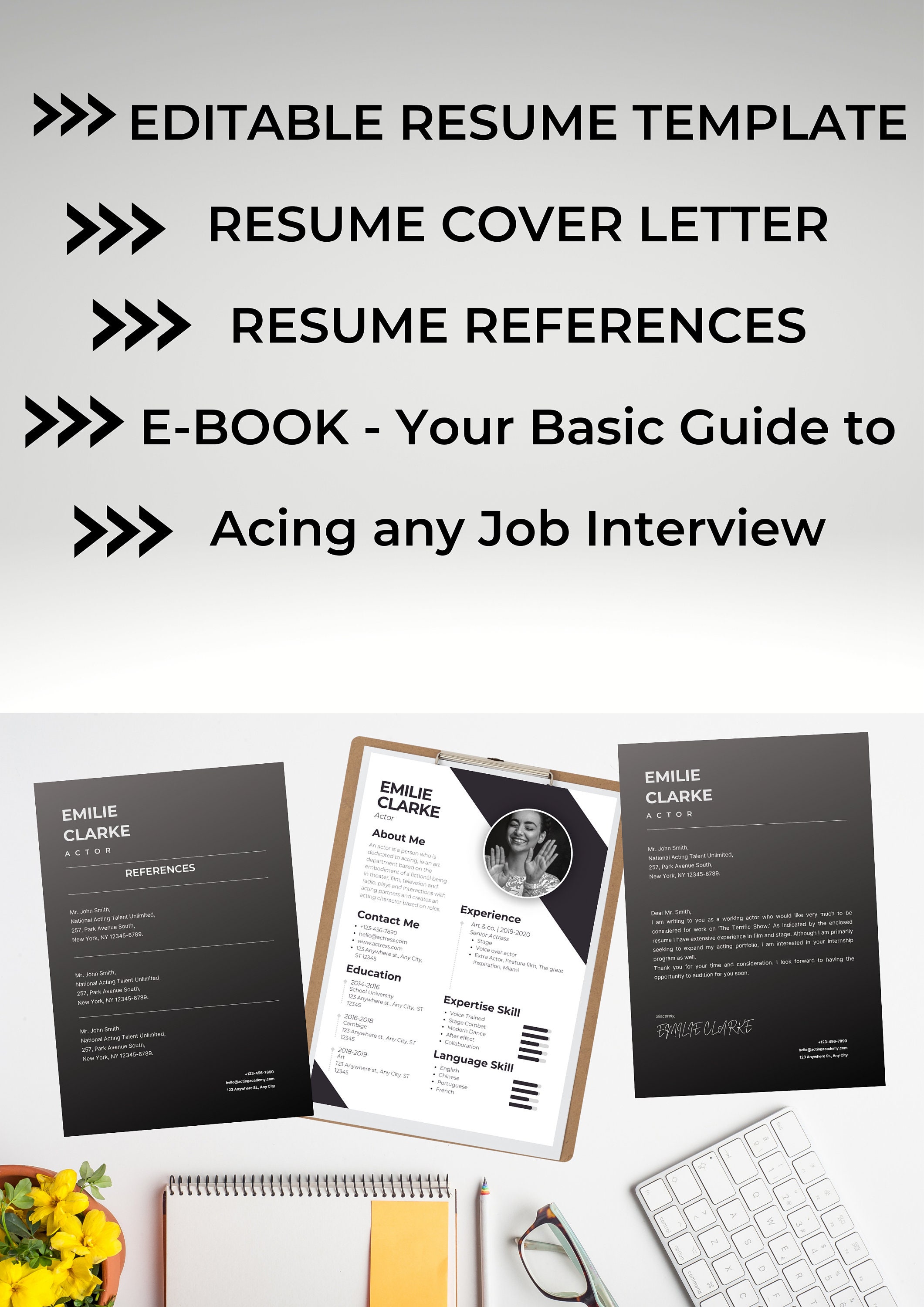 Professional Resume Template Instant Download Modern Resume - Etsy Canada