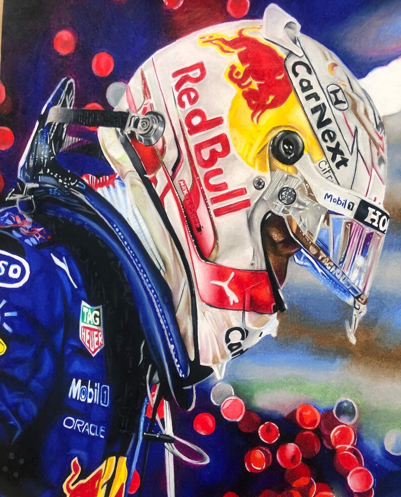 Max Verstappen Drawing Print - Etsy