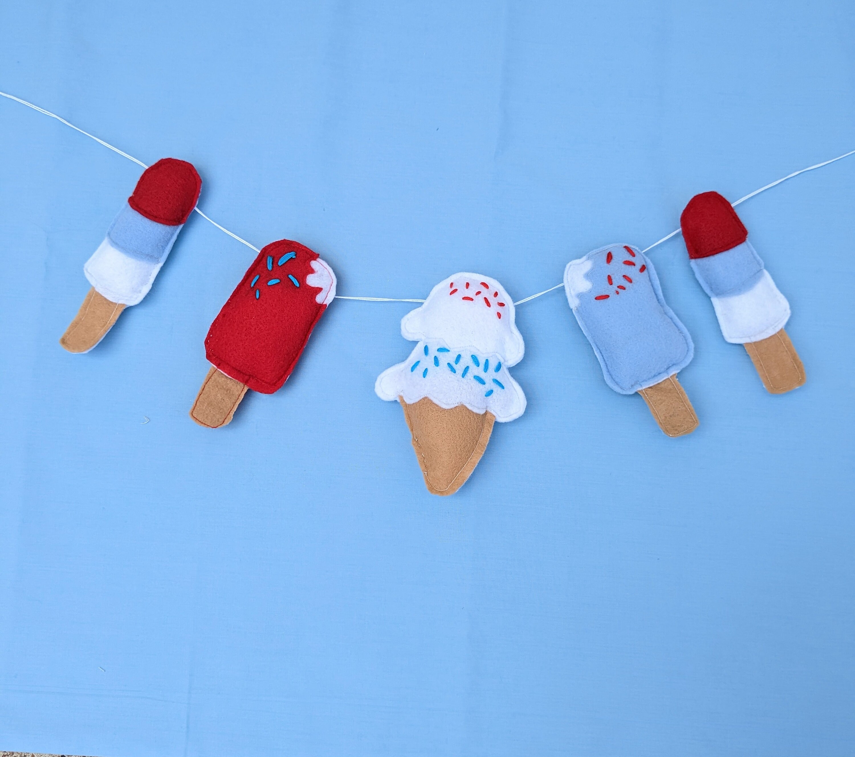 Ice Cream Summer Banner July 4 Garland Kids Patriotic Decor - Etsy