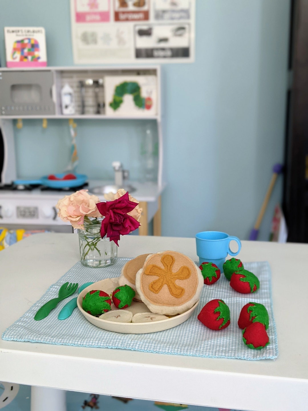 Felt Pancake Breakfast Set - Felt Play - Felt Play Food - Pretend Play ...