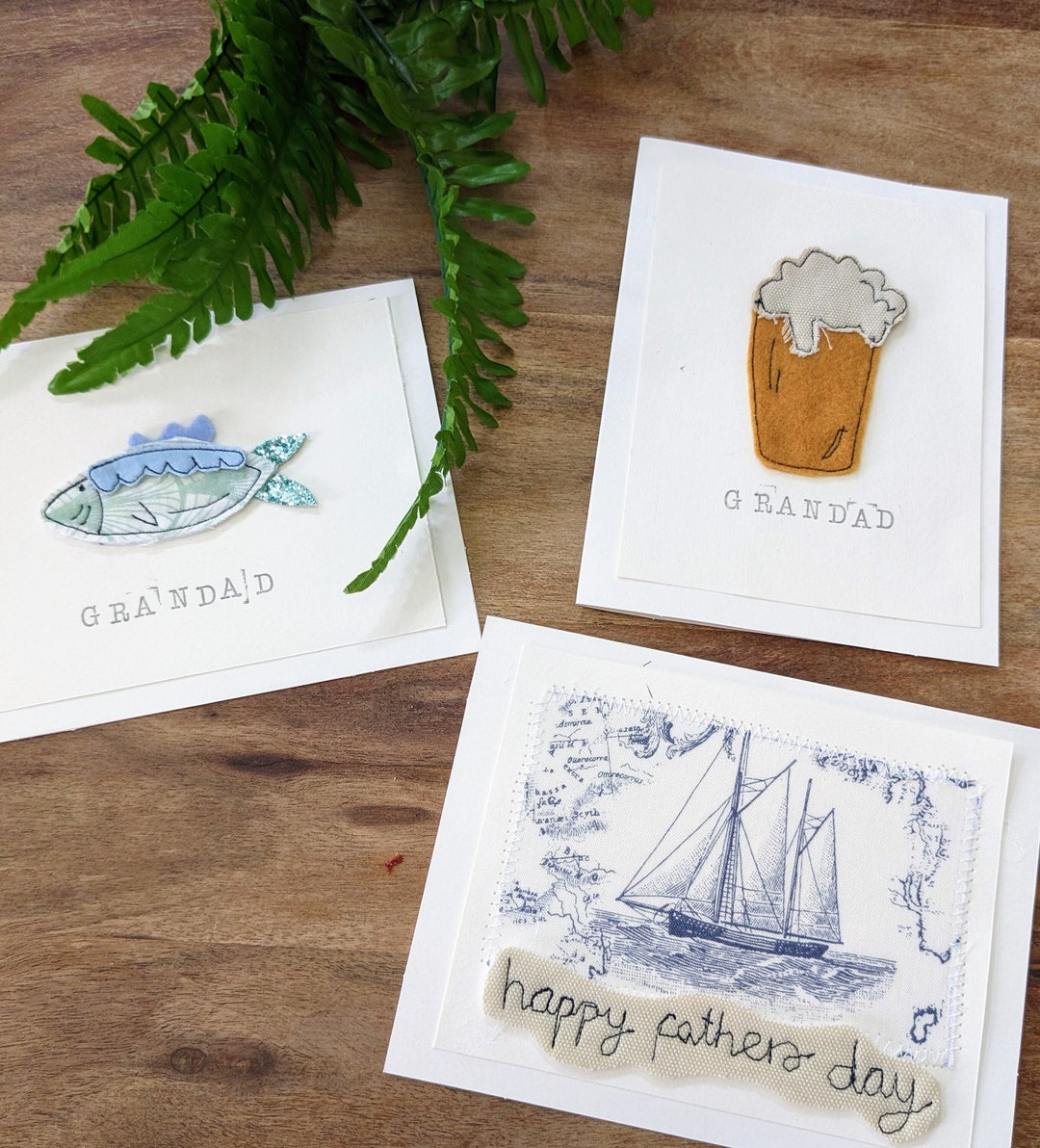 Unique Personalized Fathers Day Card - Handmade Embroidered Greeting ...