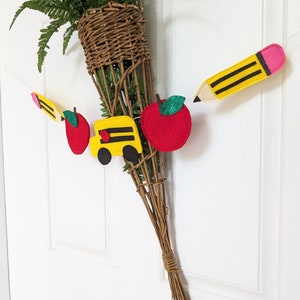 School Garland- Back to School Decor - Pencils Apples School Bus ...