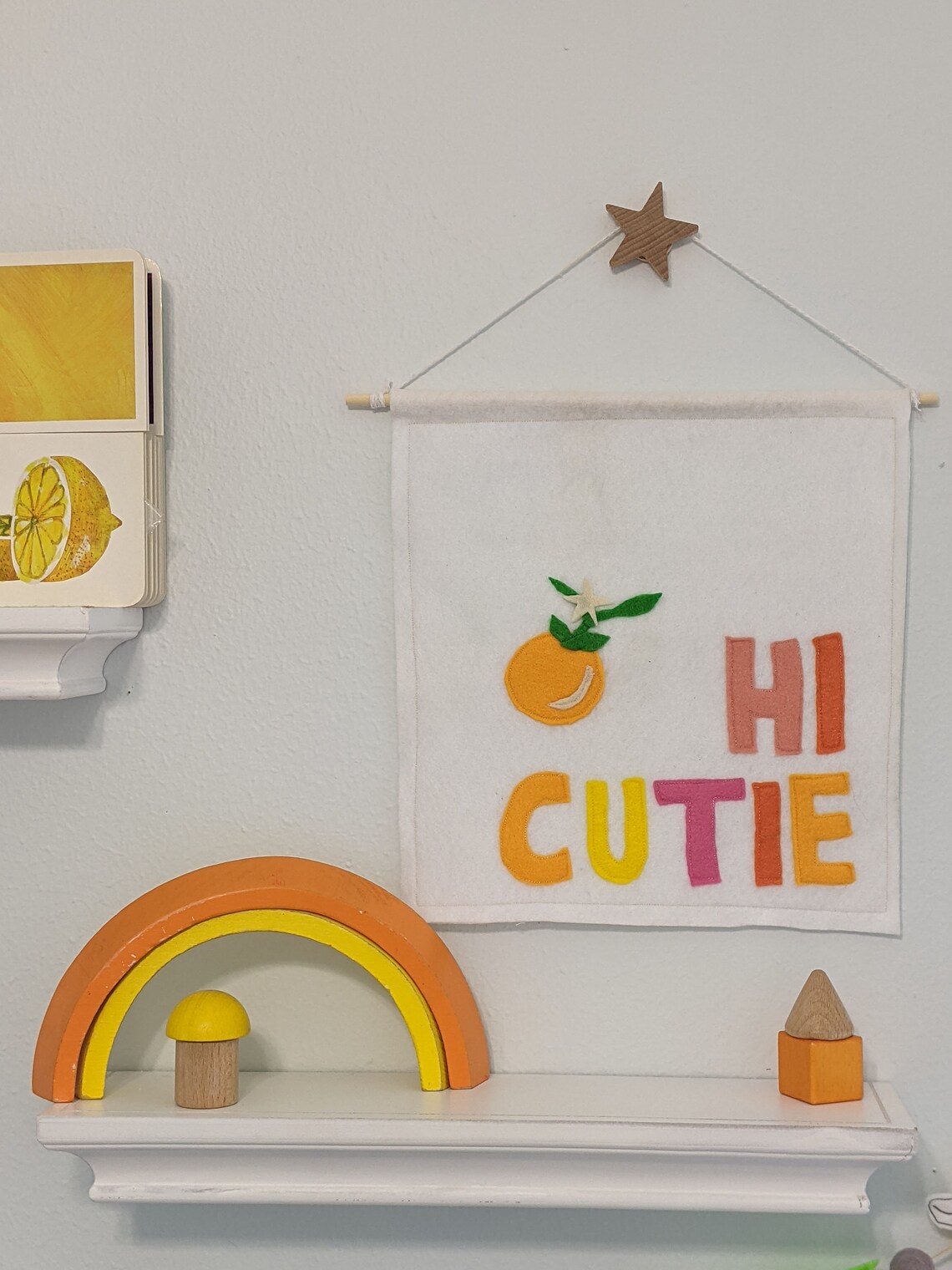 Cutie Orange Themed Decor - Hey Cutie Wall Banner - Clementine Orange ...