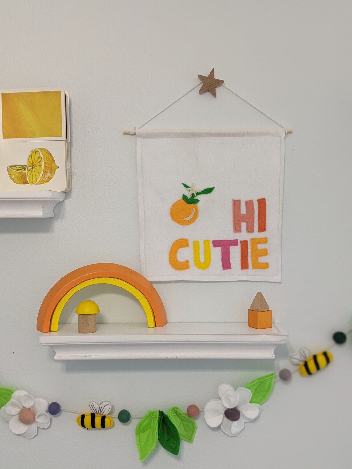 Cutie Orange Themed Decor - Hey Cutie Wall Banner - Clementine Orange ...