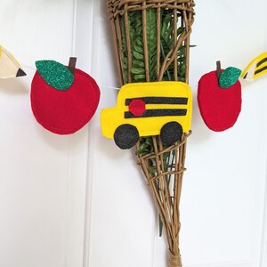 School Garland- Back to School Decor - Pencils Apples School Bus ...