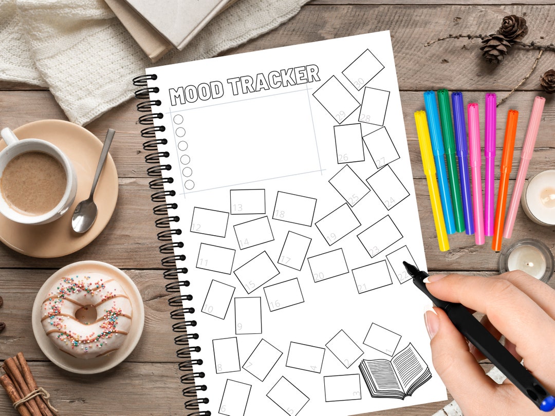 Book Mood Tracker | Printable | A5, A4, Letter | 30, 31, 28 Days ...