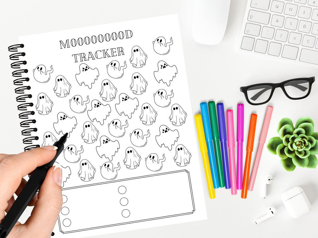 Ghost Monthly Mood Tracker - Etsy