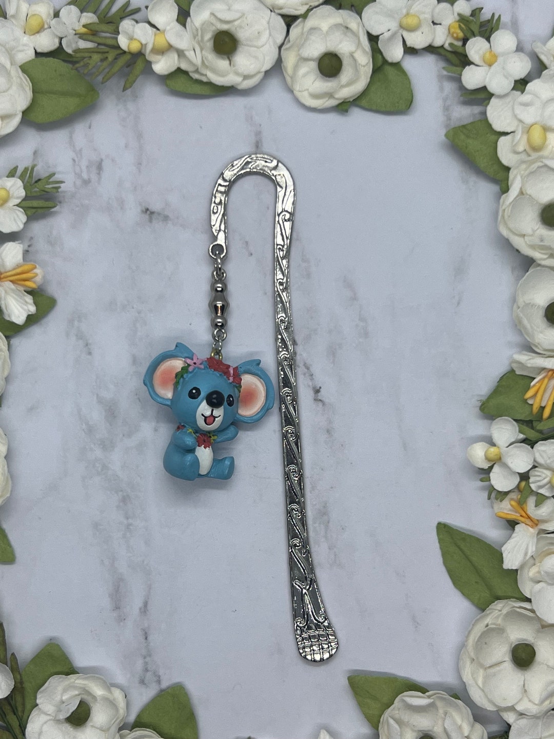 Koala Bookmark/ Fun Animal Bookmark/ Cartoon Animal/ Floral Koala ...