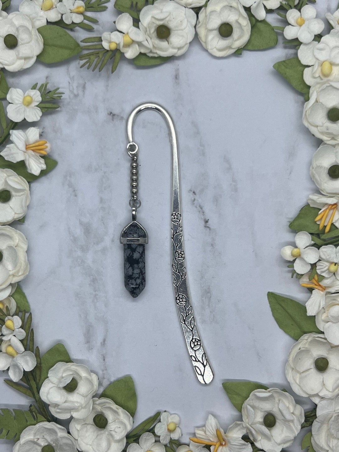 Snowflake Obsidian Bookmark/ Crystal Bookmark/ Healing Bookmark ...