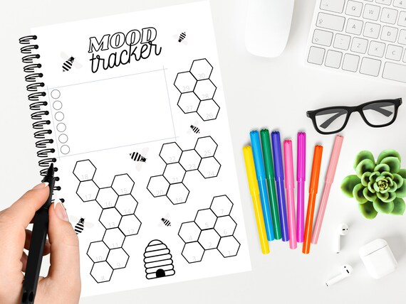 Bee/ Honeycomb Mood Tracker Printable A5 A4 Letter 30 - Etsy UK
