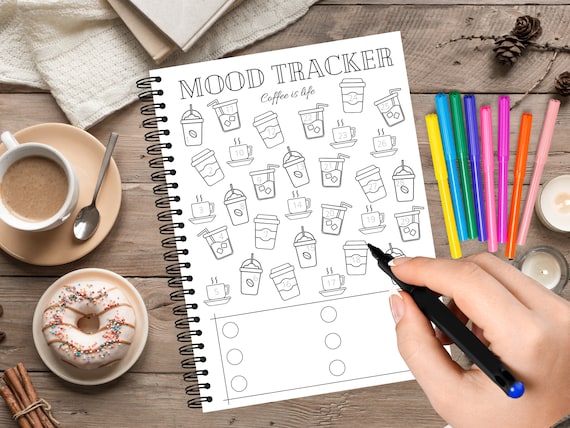 Coffee Mood Tracker Printable A5 A4 Letter 30 31 28 | Etsy