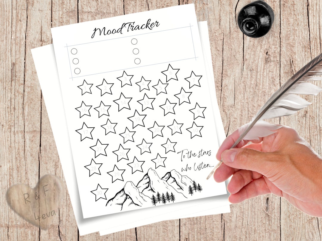 To the Stars Who Listen Mood Tracker | Printable | A5, A4, Letter | 30 ...