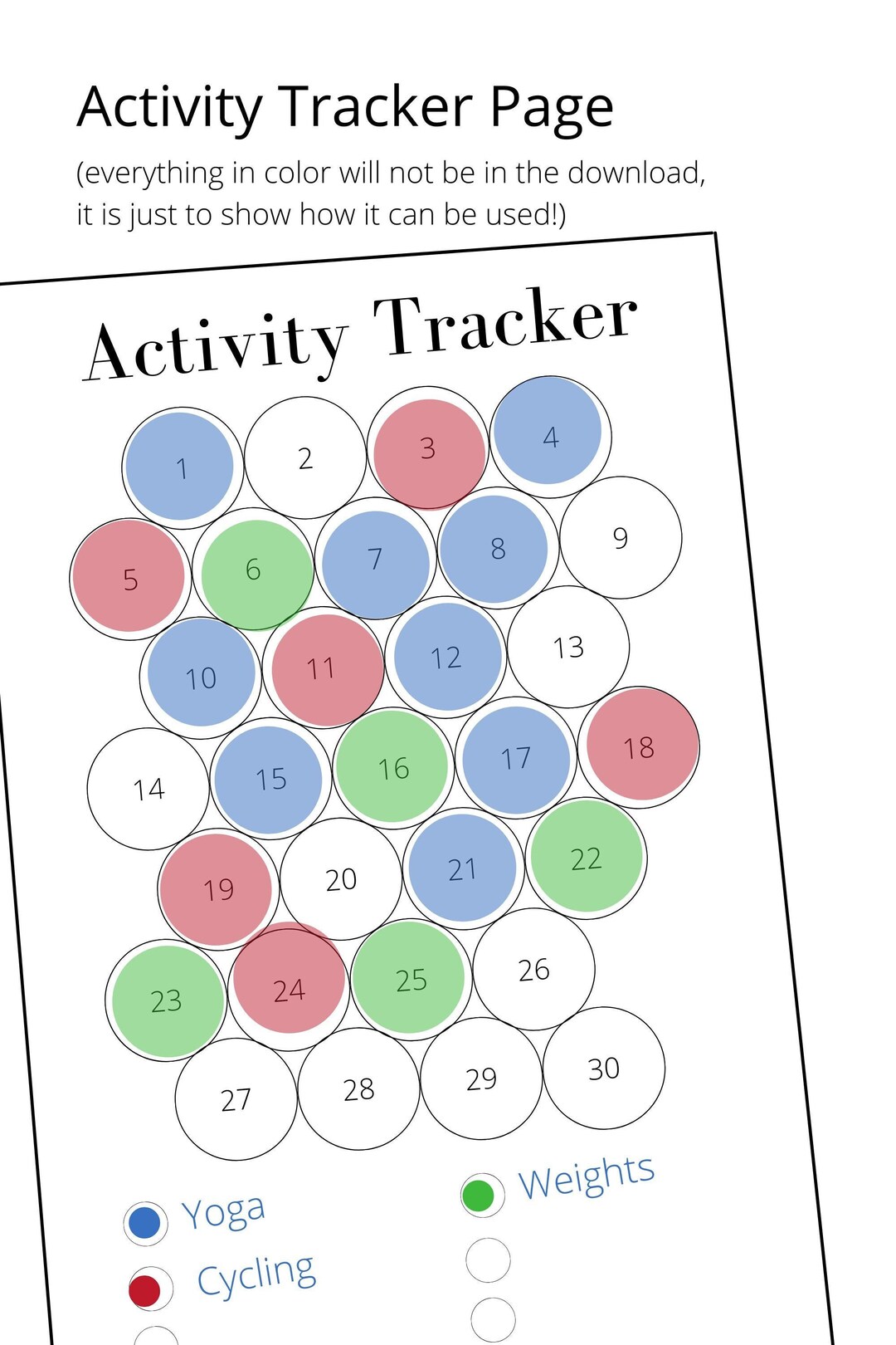 Activity Tracker Digital Download - Etsy