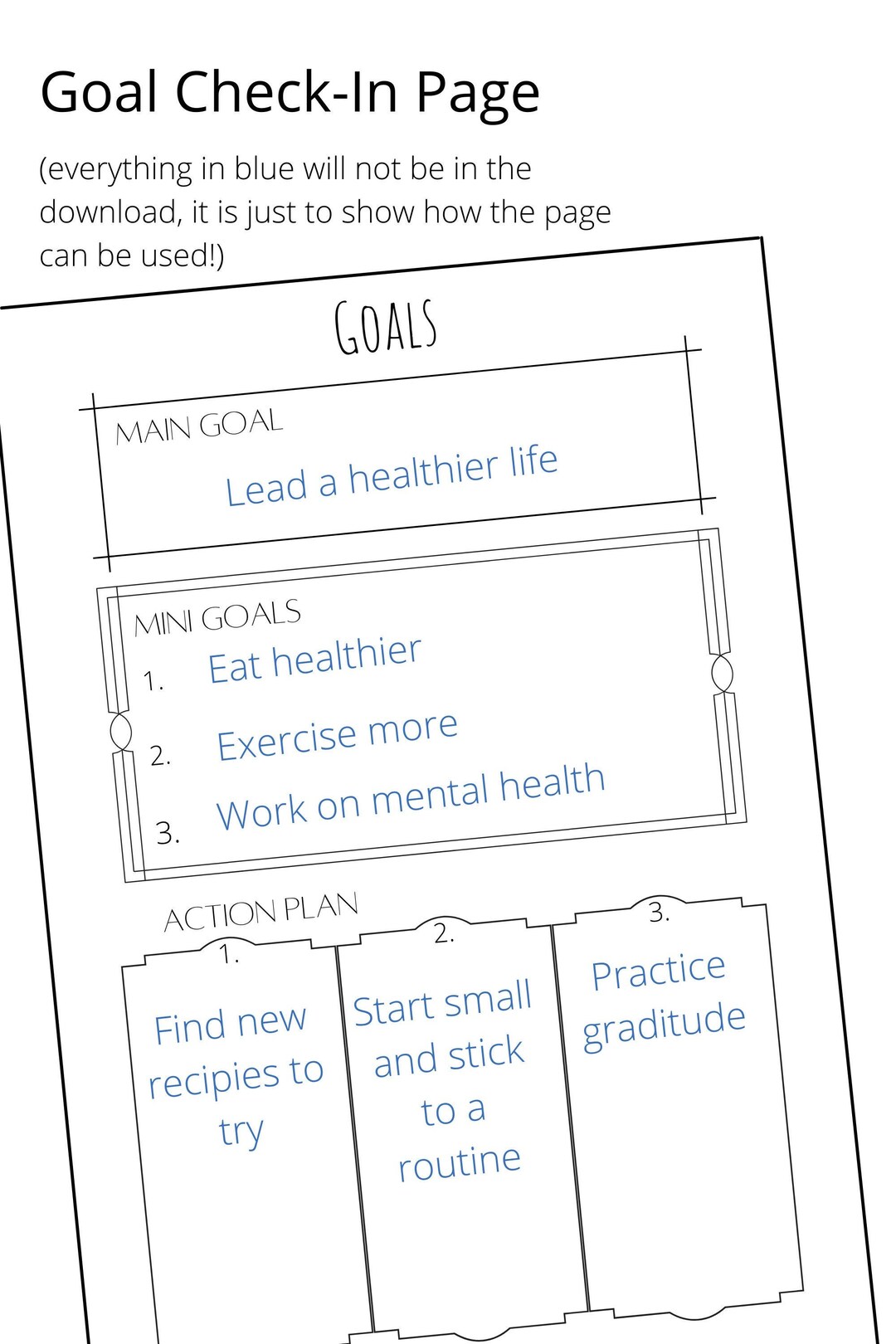 Goal Check-in Digital Download - Etsy