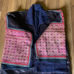 Rare Vintage Hmong Jacket - Belt | Women | Hemp | Hmong Embroidery | ± ...