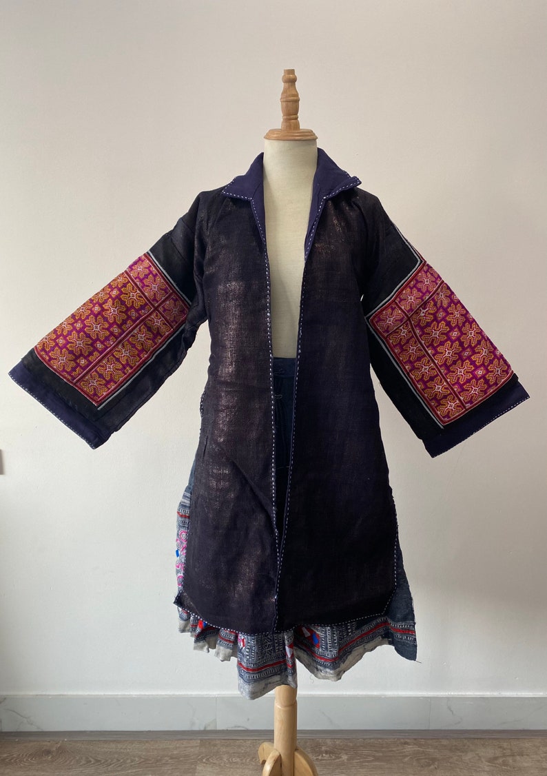 Rare Vintage Hmong Jacket | Women | Hemp | Hmong Embroidery | ± 70yrs ...