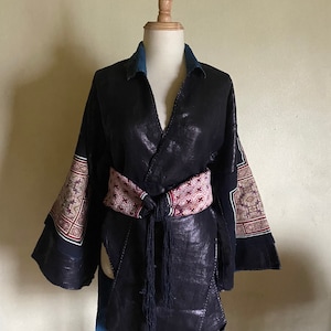 Rare Vintage Hmong Jacket - Belt | Women | Hemp | Hmong Embroidery | ± ...