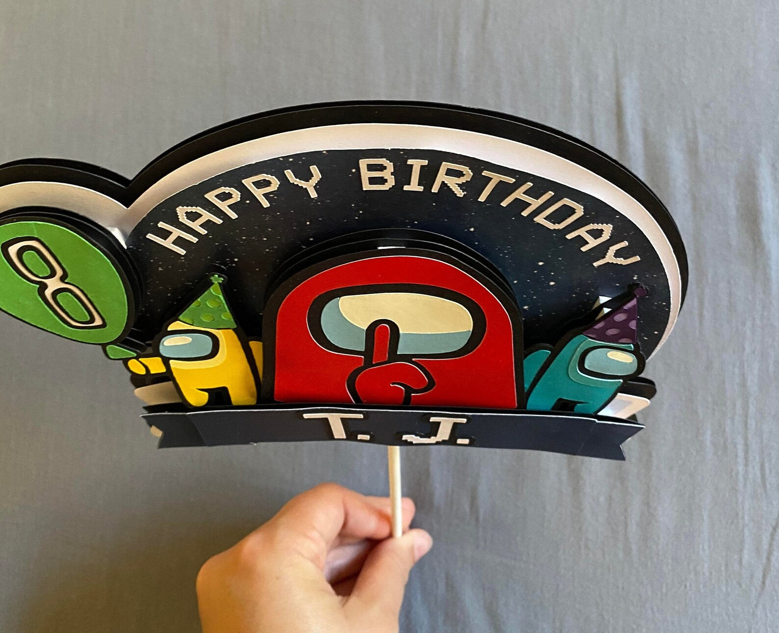 Among Us Cake Topper Among Us Birthday | Etsy