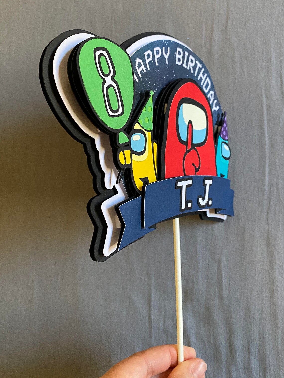 Among Us Cake Topper, Among Us Birthday - Etsy