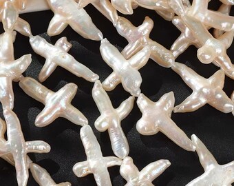 Cross Shaped Pearl Necklace - Etsy