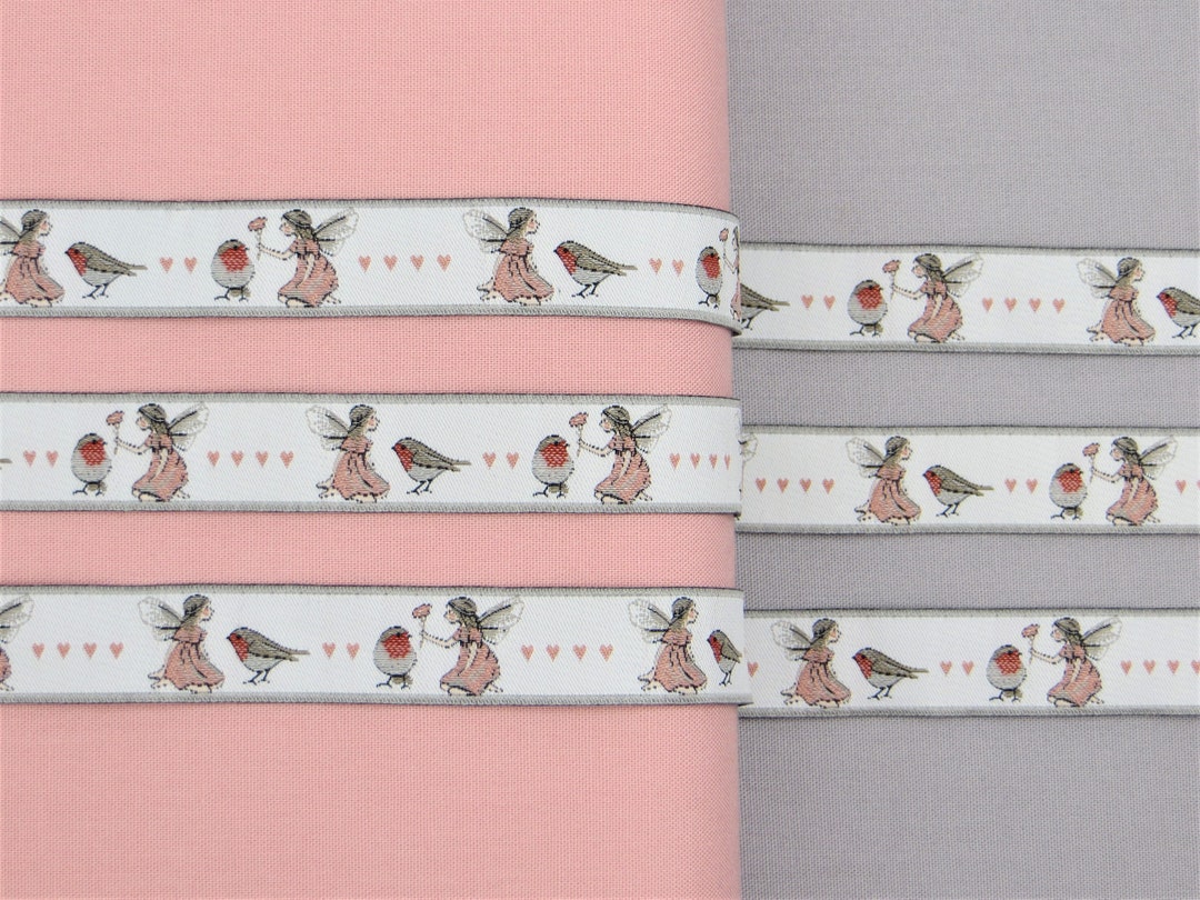 Robin and Fairy 16mm Woven Ribbon - Etsy UK