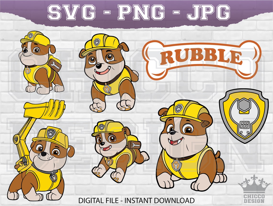 Paw patrol rubble svg - giftsptu