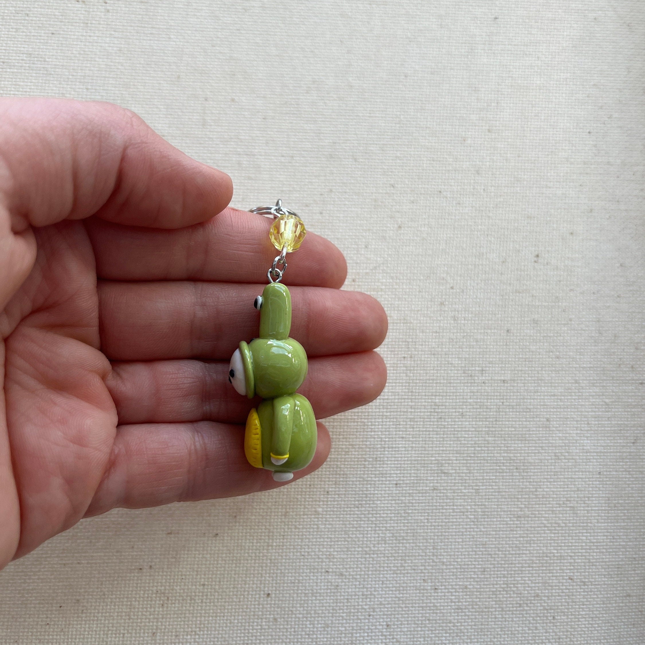 Miffy Handmade Frog Costume Keychain Charm - Green and Yellow - 1.5 ...