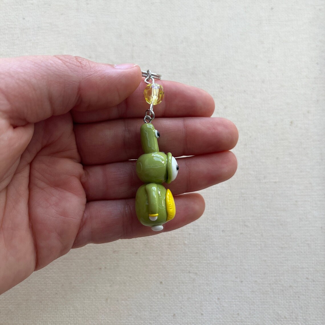 Miffy Handmade Frog Costume Keychain Charm - Green and Yellow - 1.5 ...