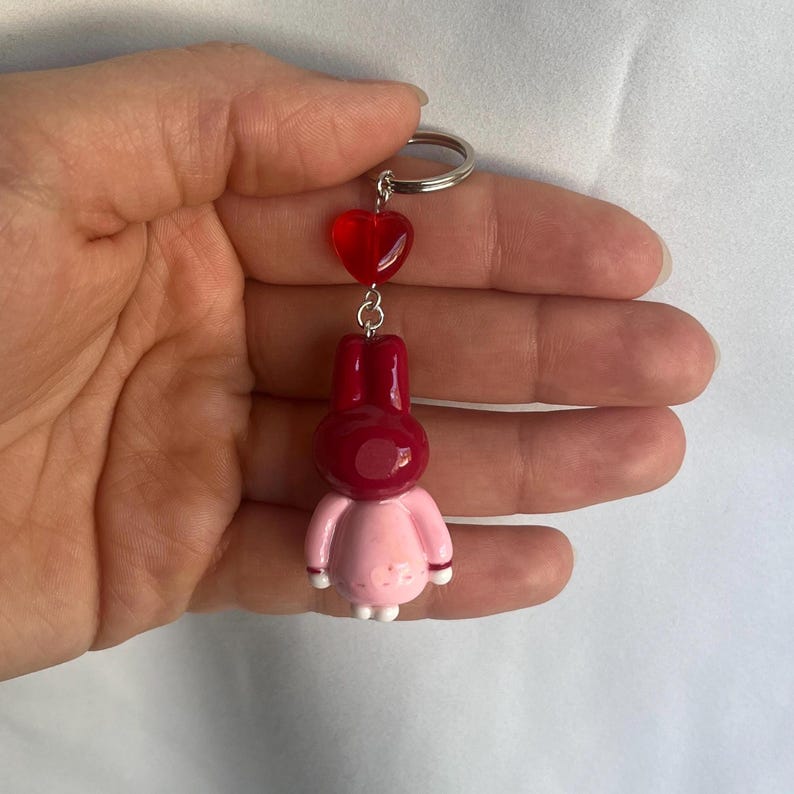 Miffy Handmade Red Hood, Pink Shirt Keychain Charm 1.5 Inches Polymer ...