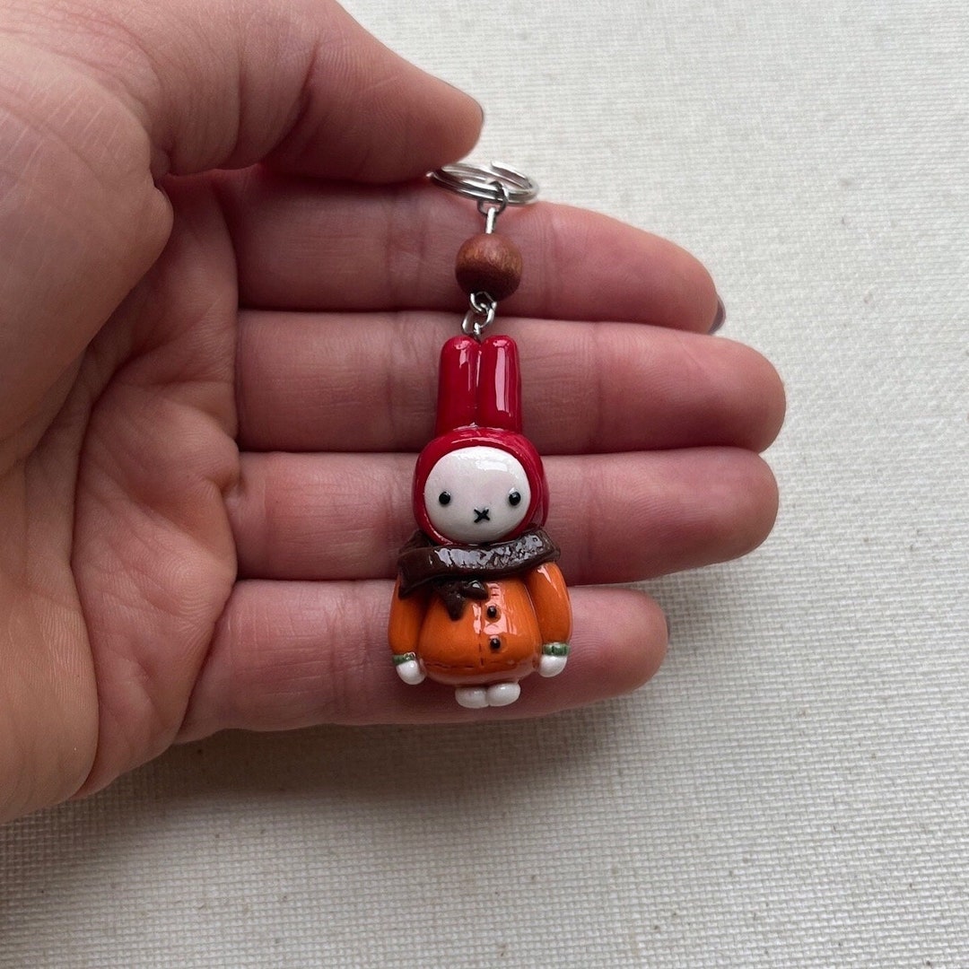 Miffy Handmade Snowsuit Keychain Charm - Red Hood - 1.5 Inches ...