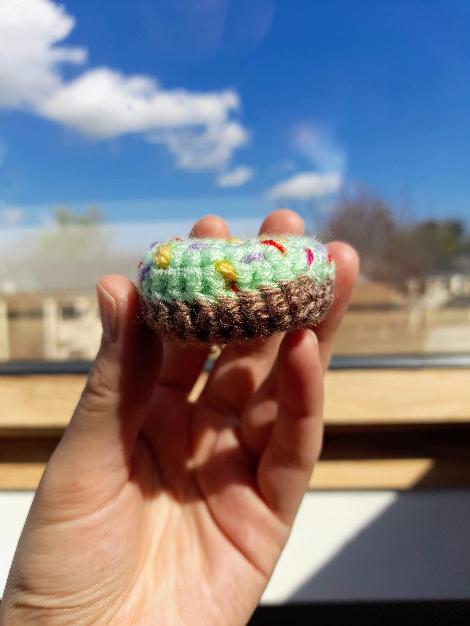 Atomic Doughnut Crochet Keychain // Amigurumi | Etsy