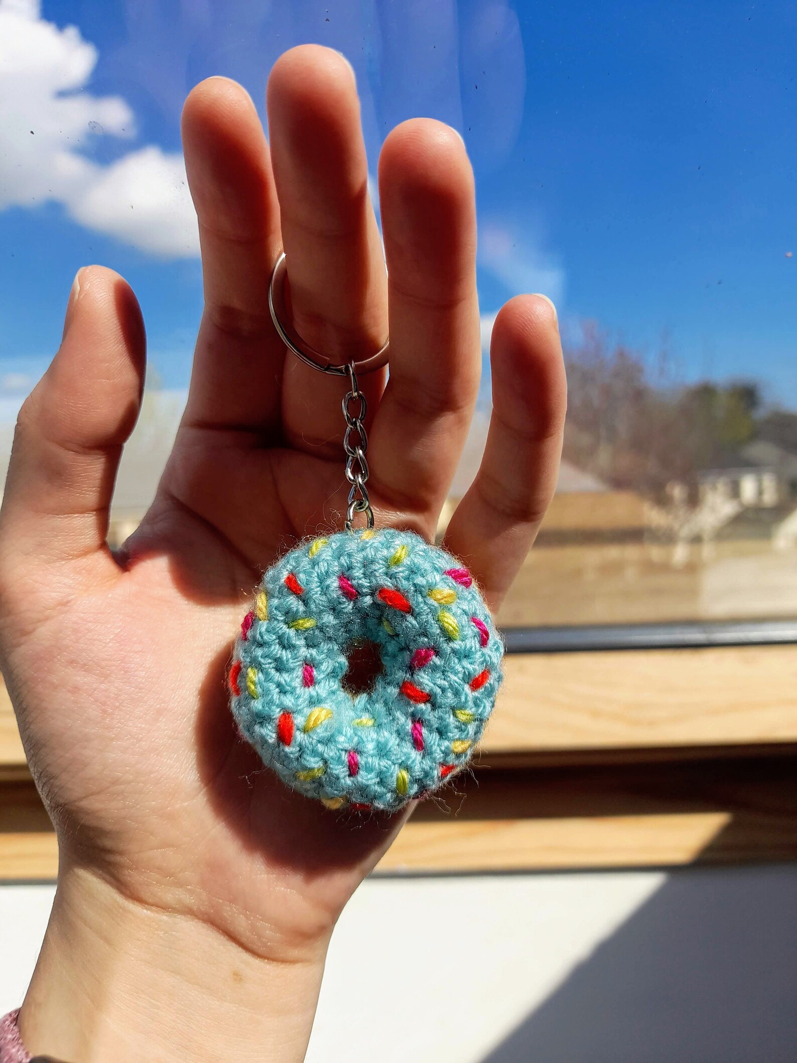 Atomic Doughnut Crochet Keychain // Amigurumi | Etsy