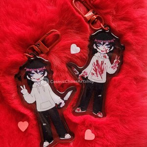Jeff the Killer Double Sided Glitter Epoxy Acrylic Keychain Creepypasta ...