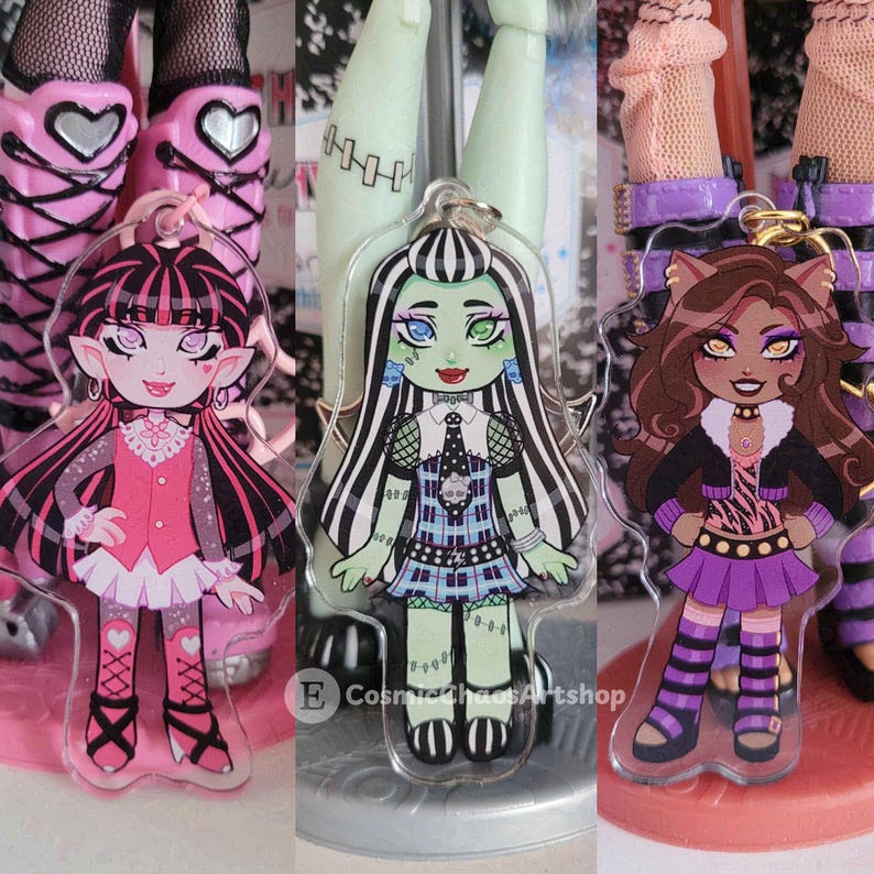 Monster Girls Keychains Double Sided Acrylic Keychain Two Motifs Each ...