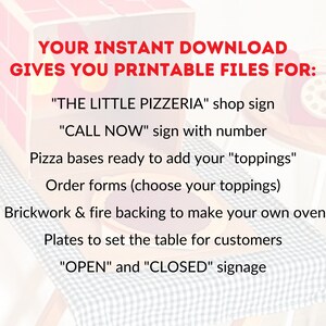 INSTANT DOWNLOAD | Pizza Shop Printables | Kids Activities | Rainy Days ...