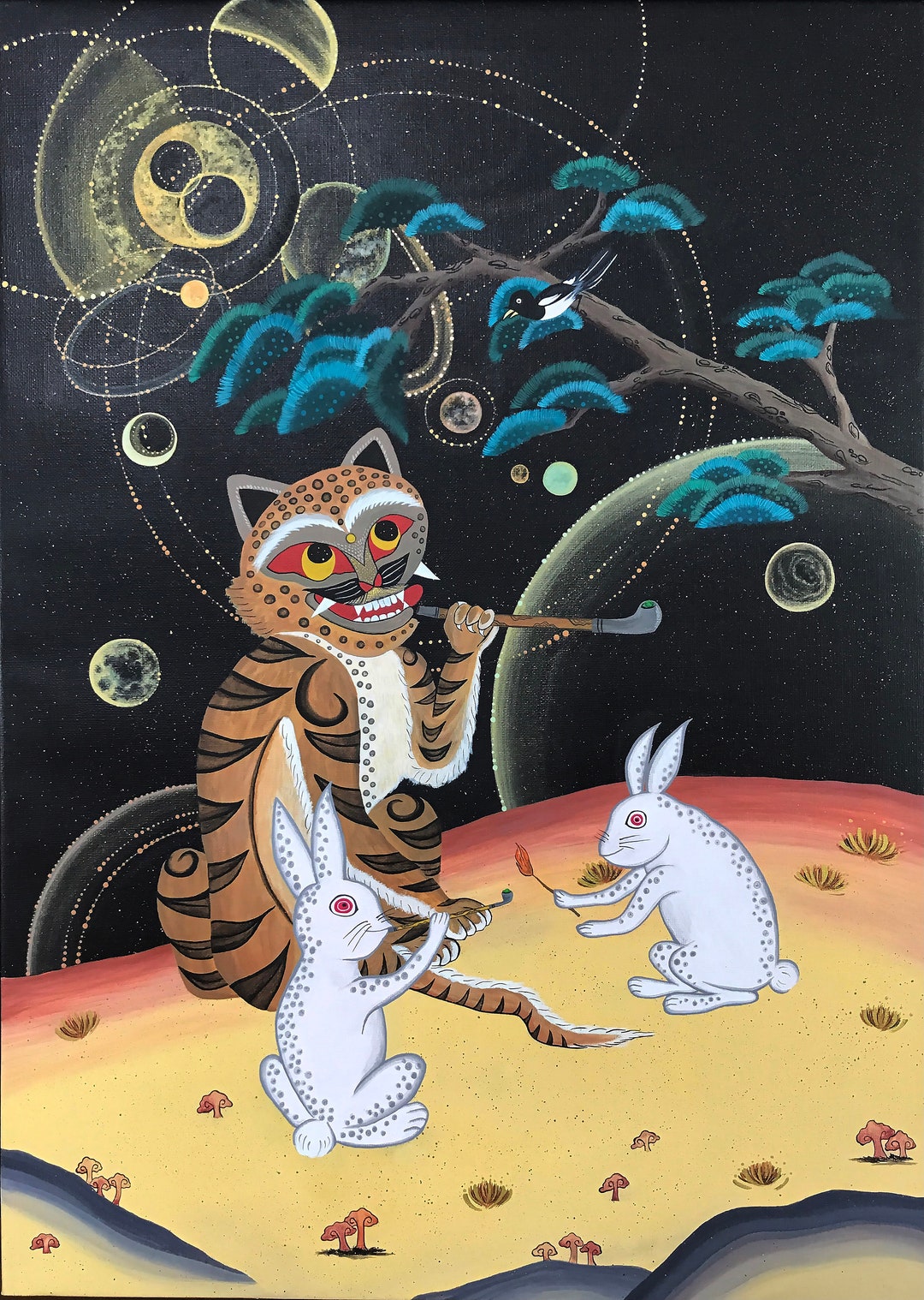 UJUGOMBANGDEA | Original Uv Art | When Tiger Used to Smoke With Rabbits ...