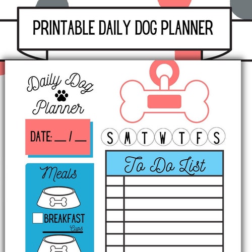 Daily Dog Planner Printable - Etsy
