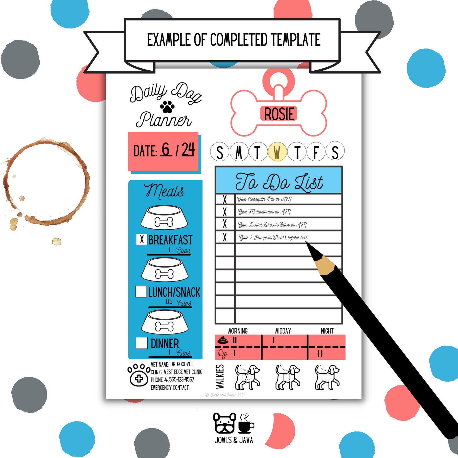 Daily Dog Planner Printable - Etsy