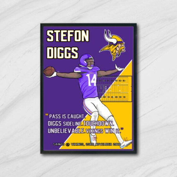 Stefon Diggs Vikings Poster Illustration NFL NFL | Etsy