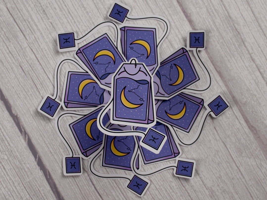 Unique Handmade Astrology Decal Zodiac Sticker Teabag Design - Etsy