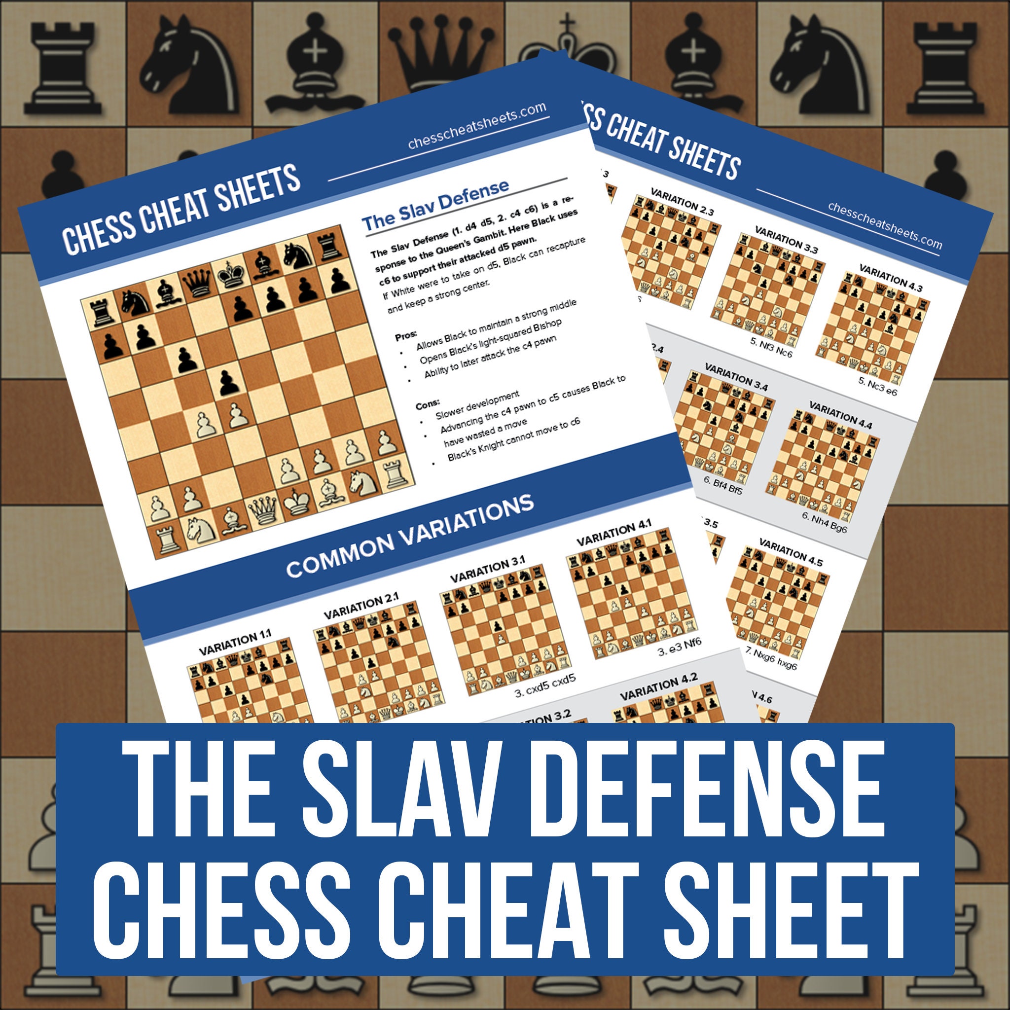 Slav Defense Chess Opening Cheat Sheet Chess Guide Chess - Etsy Slav Defense Chess Opening Cheat Sheet Chess Guide Chess - Etsy
